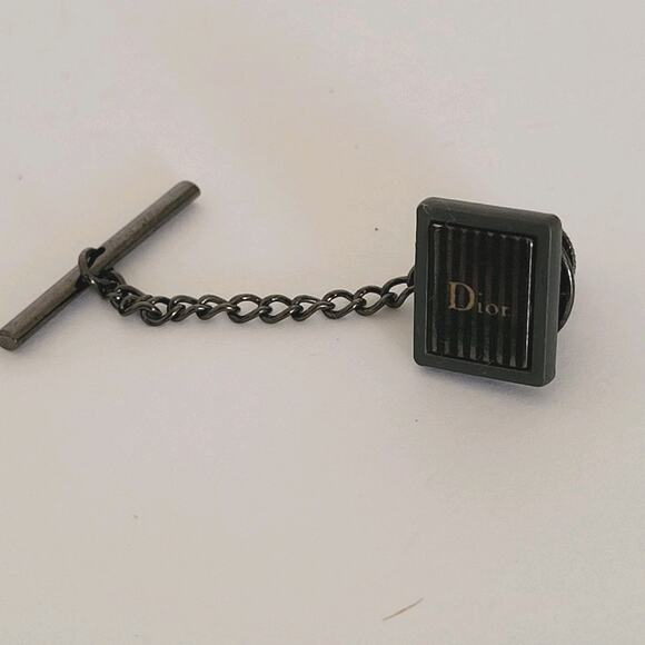 Dior | Jewelry | Christian Dior Tie Necktie Pin Clasp Gold Black Logo ...